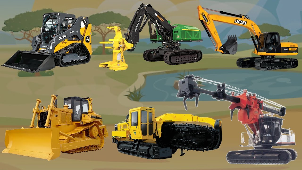 Macam macam alat berat roda rantai excavator buldoser skid roller ...