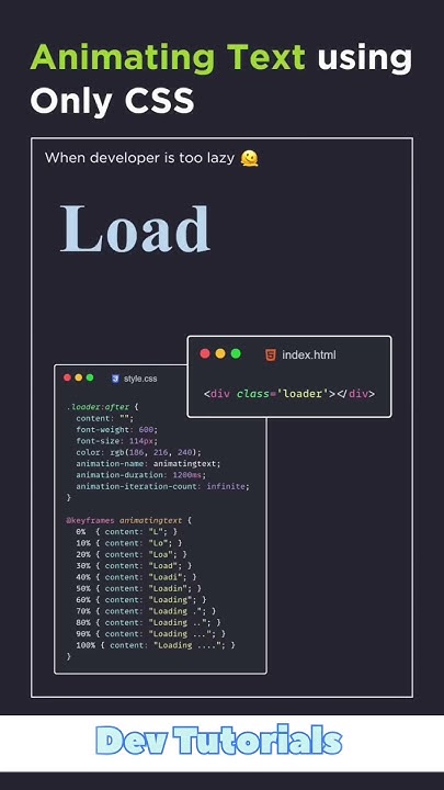 Animated text using css. #css #dev - YouTube