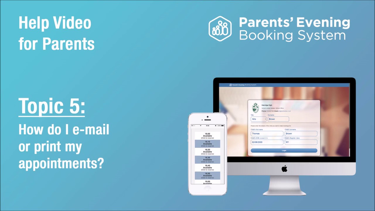 How do I print my Parents' Evening Booking System appointments? - YouTube