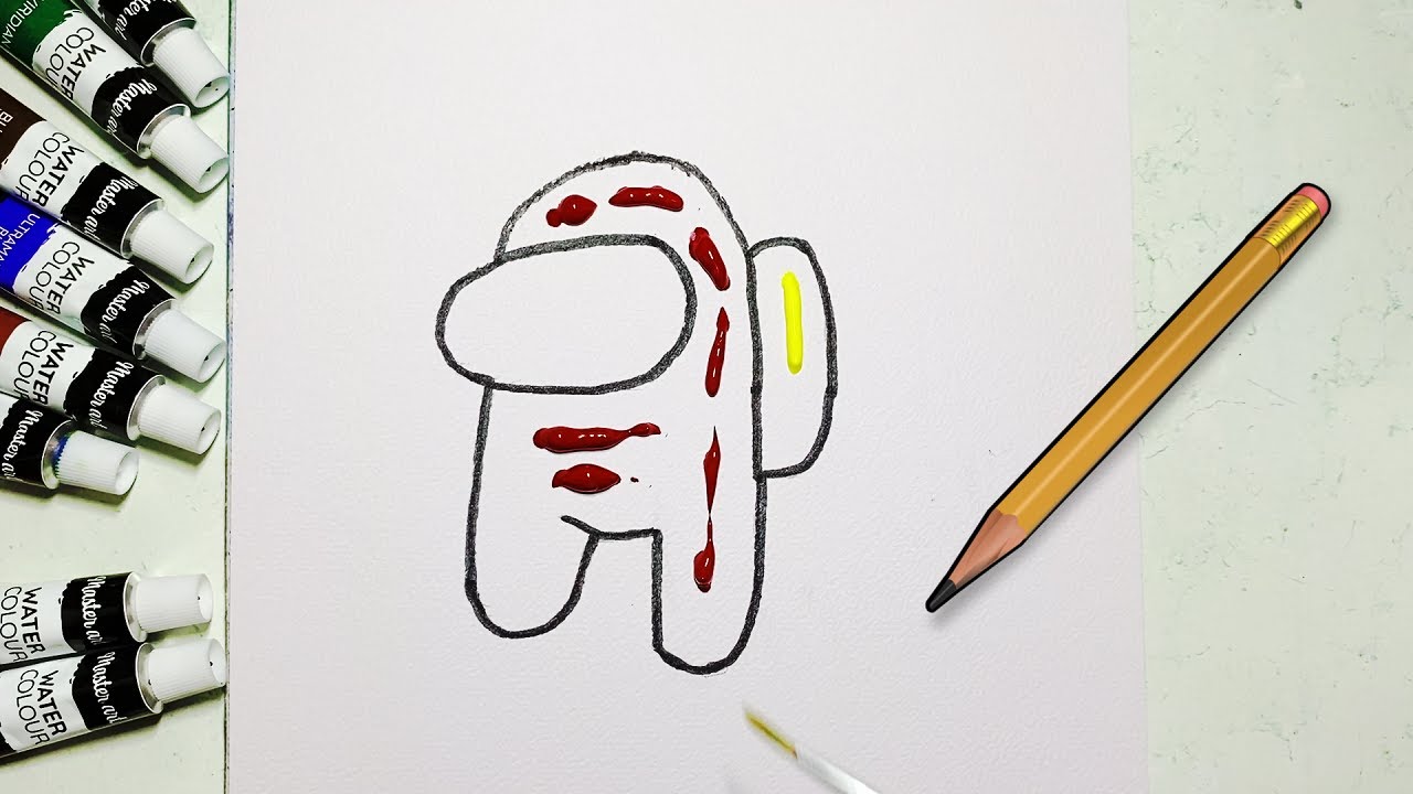 How to Draw and Paint AMONG US Game Character - YouTube