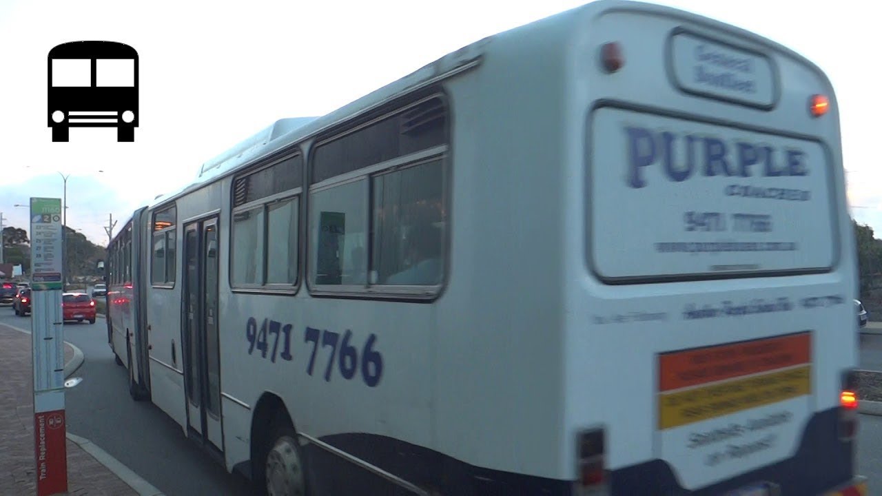 Volvo B58 Articulated Bus - Departing from Bus Stop (Transperth Rail ...
