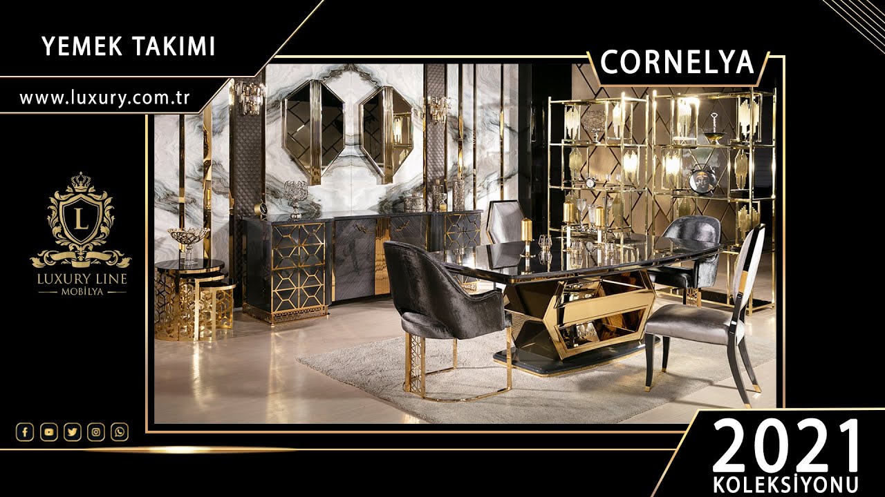 Cornelya Luxury Yemek Odası - Luxury Line Mobilya 2021 - YouTube