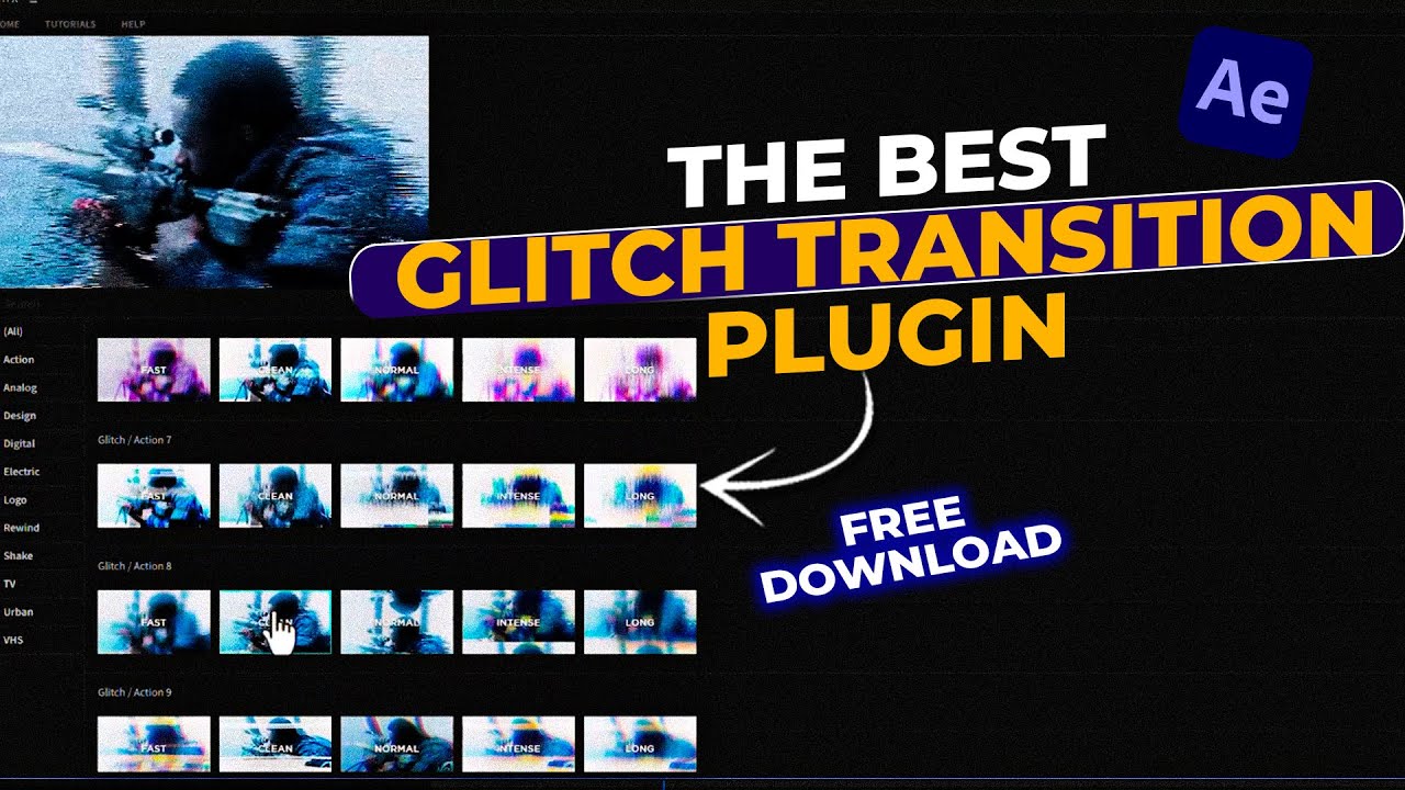 The best Glitch Transition Plugin for After Effects | After Effect ...