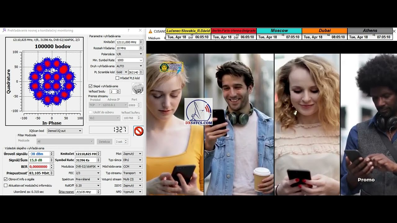 Eutelsat 9B-9.0°E-Italy Ku:12 111 V Multistream by TBS 5927+Crazyscan_PF 450 cm_SNR=16 dB ...