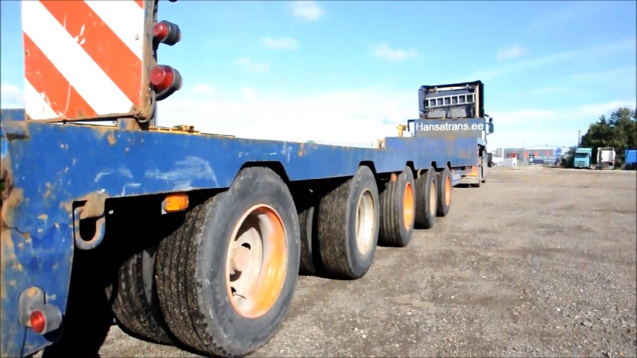 5 axle extendable trailer - YouTube