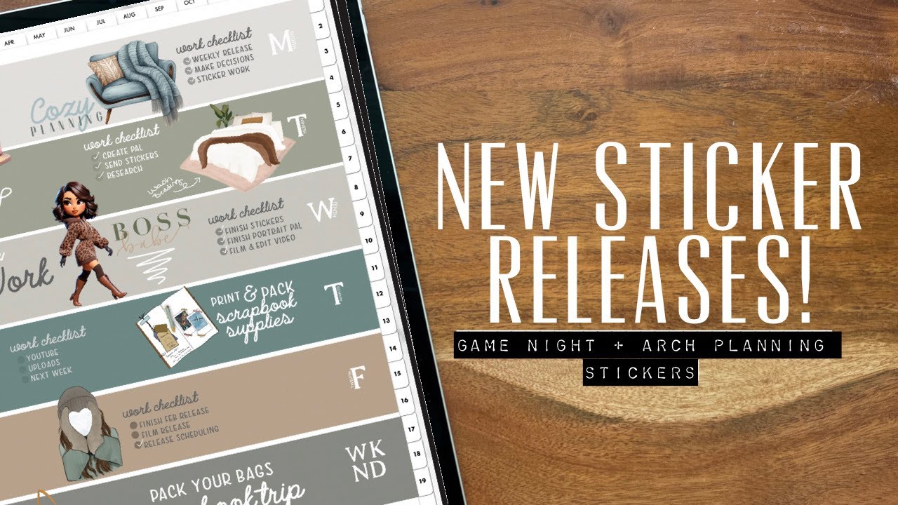 🥰 NEW Digital stickers with fun arch wording and digital GAME NIGHT ...