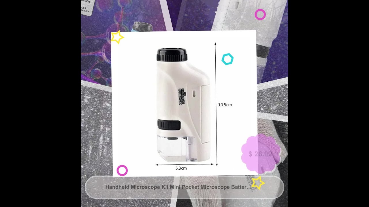 Handheld Microscope Kit Mini Pocket Microscope Battery Powered ...