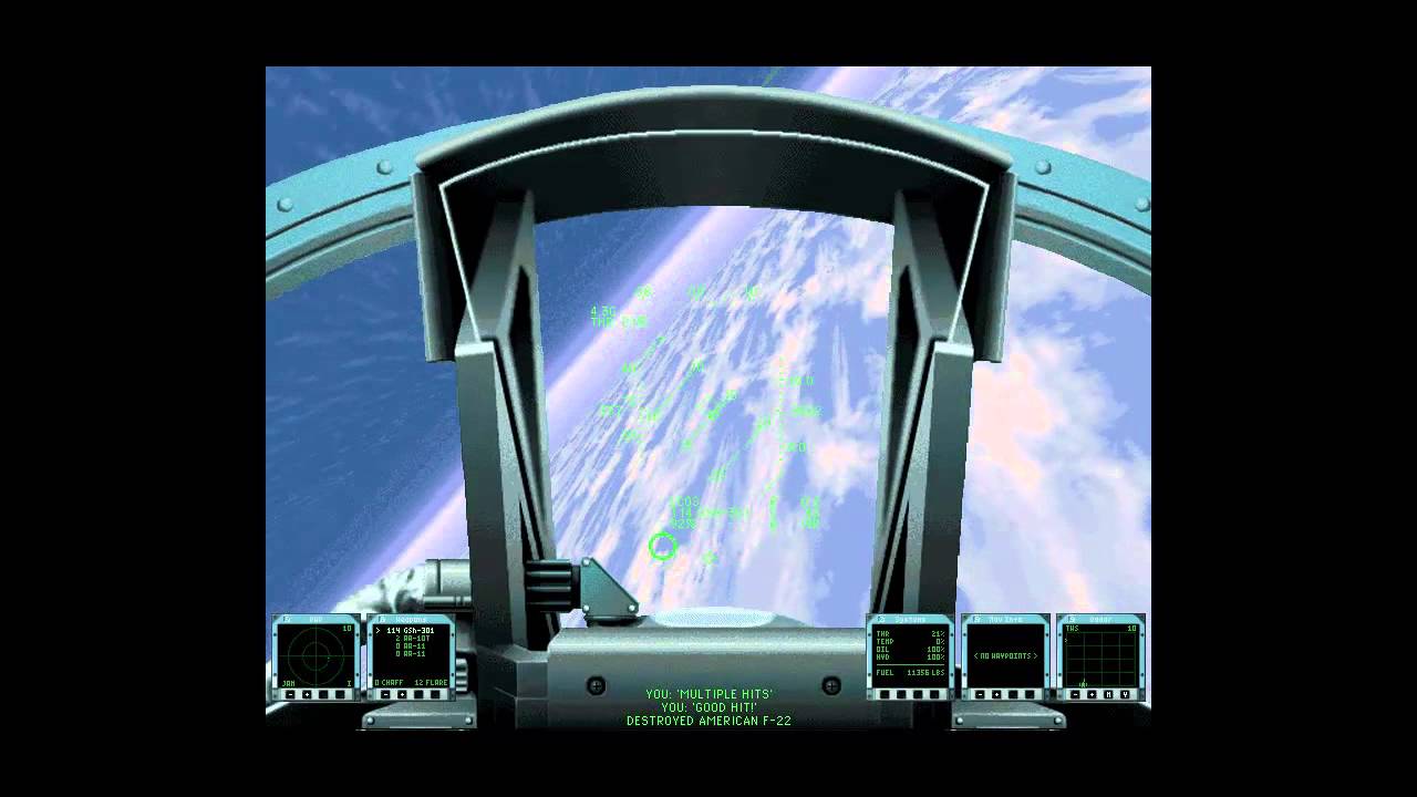 Mig-29 vs F-22 Dogfight (1997 Janes Fighters Anthology) - YouTube