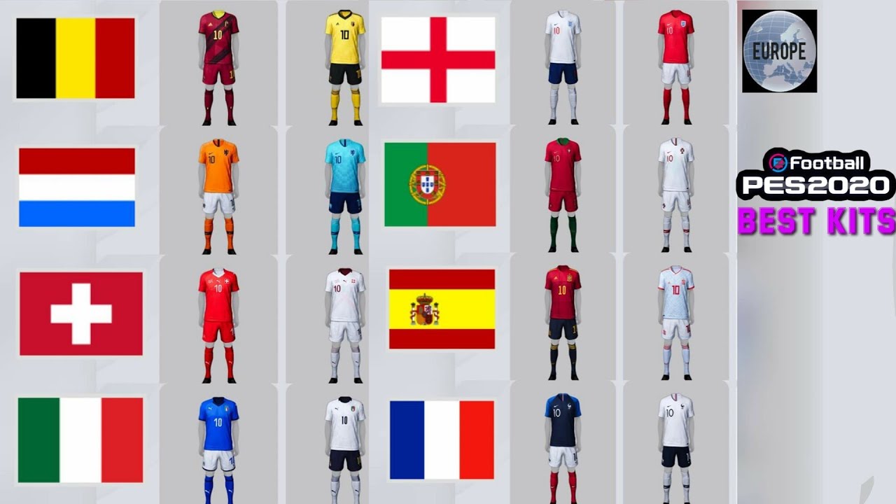 ALL National Team Crews (Kits) in PES 2020 Mobile |No Patch| Efootball ...