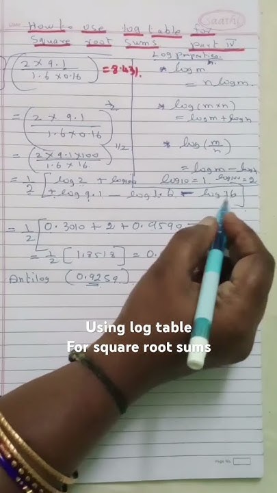 using log table for square root sums|24×7mathsintamil - YouTube