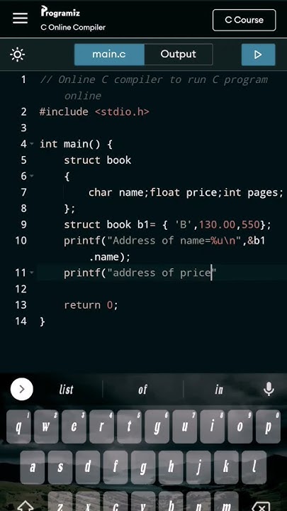 Memory Map Of Structure Elements In C Programming Clanguage Coding