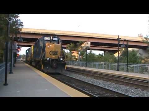 CSX 6020 GP40 AND 1558 MP15 1 MEET MARC - YouTube