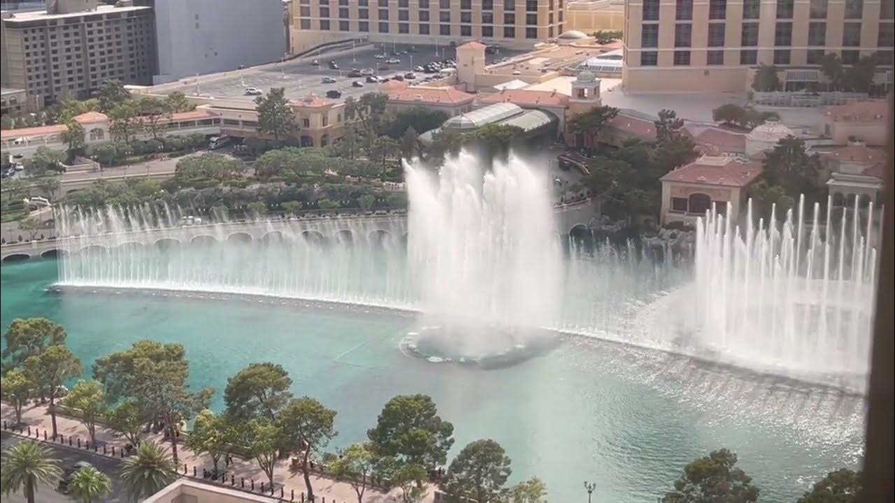 The Fountains of Bellagio - Strip View - Eiffel Tower - Cosmopolitan - view from Horseshoe Las ...