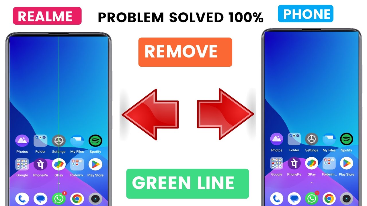 how to remove green line on screen realme | how to solve green line ...