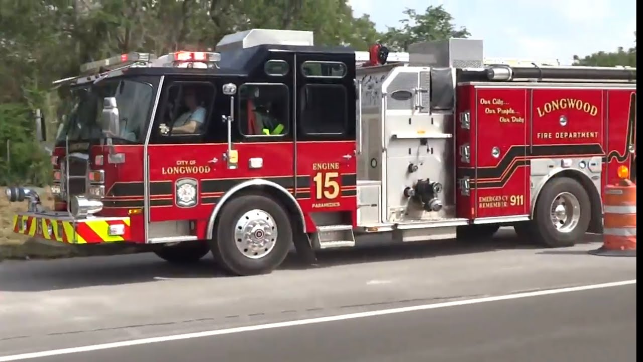 Longwood Fire Engine 15 + Road Ranger Responding - YouTube
