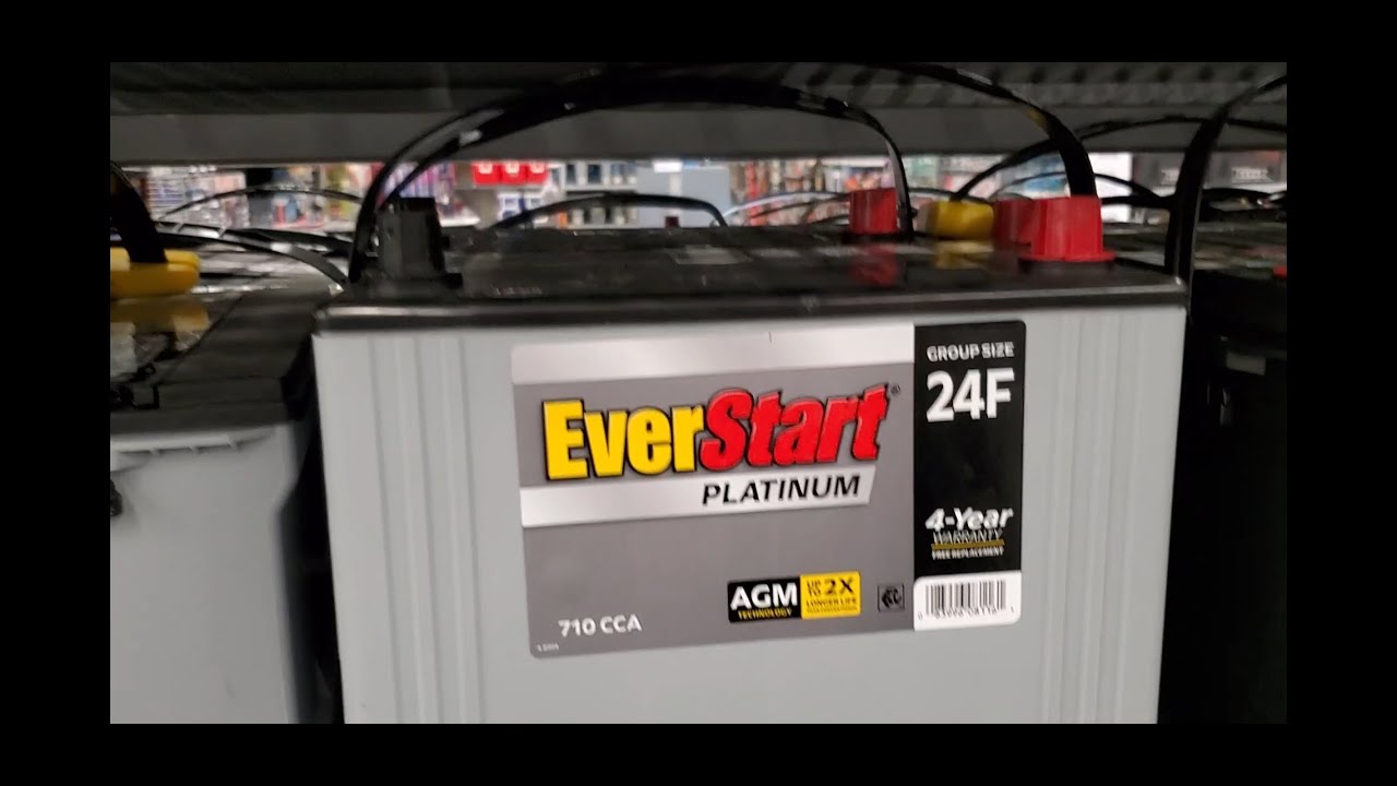 EverStart Platinum AGM Automotive Battery, Group Size 24F 12 Volt, 710 ...