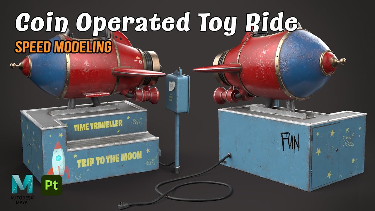 Coin Operated Toy Ride | Autodesk Maya + Substance 3D Painter - YouTube