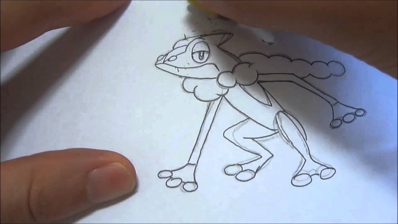 Frogadier speed draw ゲコガシラ - YouTube
