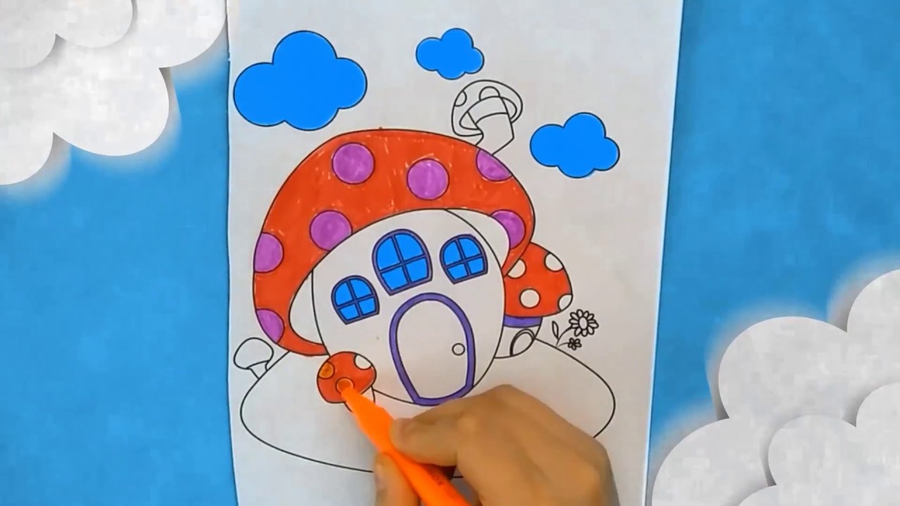Mantar Ev Boyama / Painting For Kids - YouTube