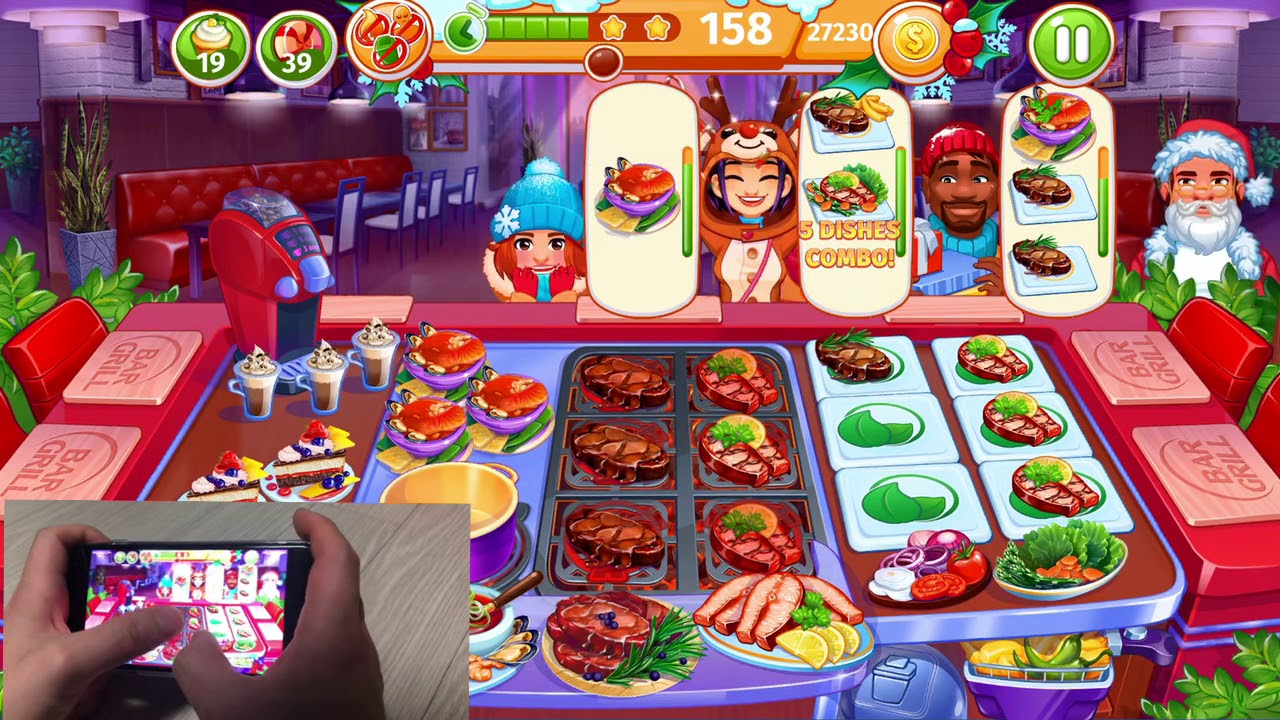 Cooking Craze 요리중독 New York BONUS LEVEL 3 -HAND CAM - top score - all ...