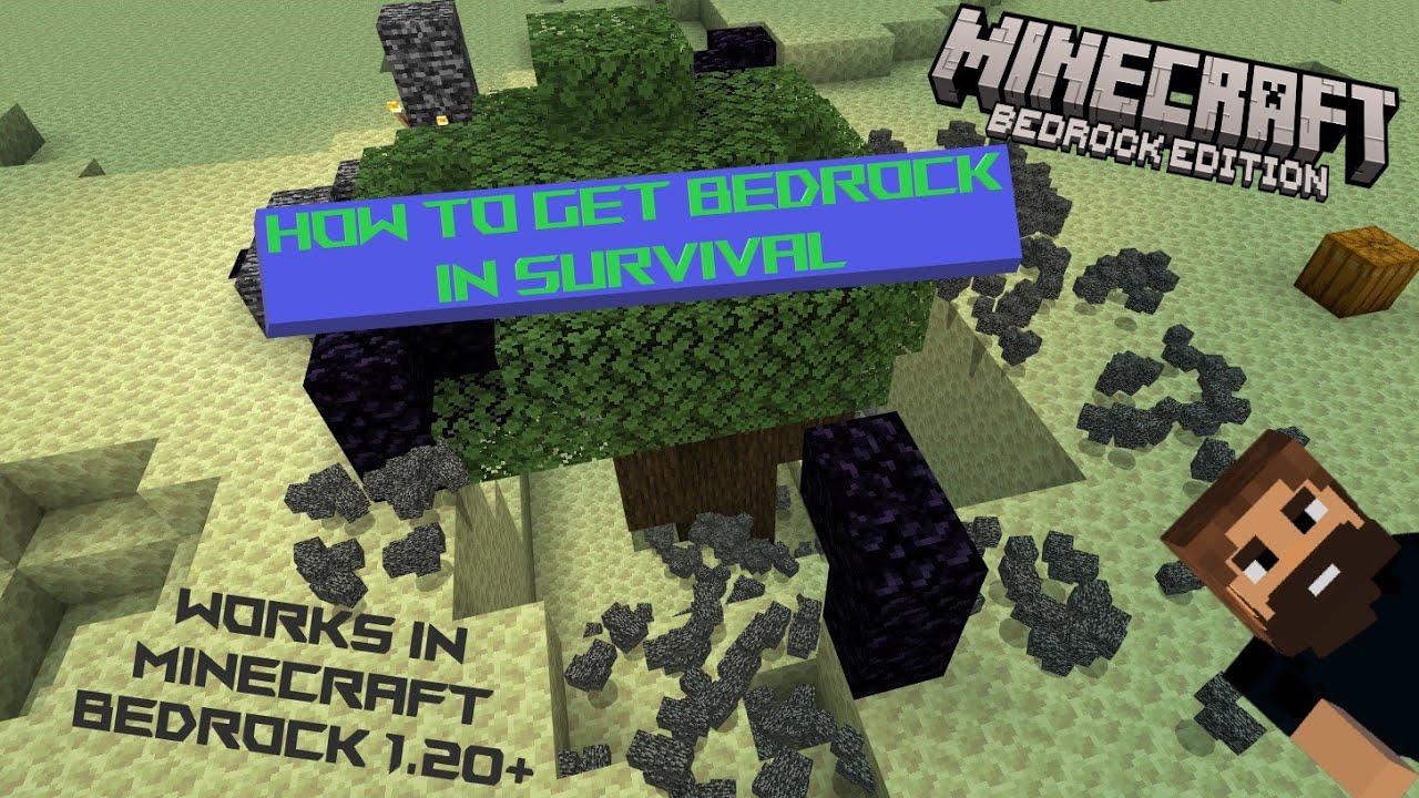 HOW I GOT BEDROCK IN SURVIVAL MINECRAFT - (MCPE, XBOX, PLAYSTATION ...