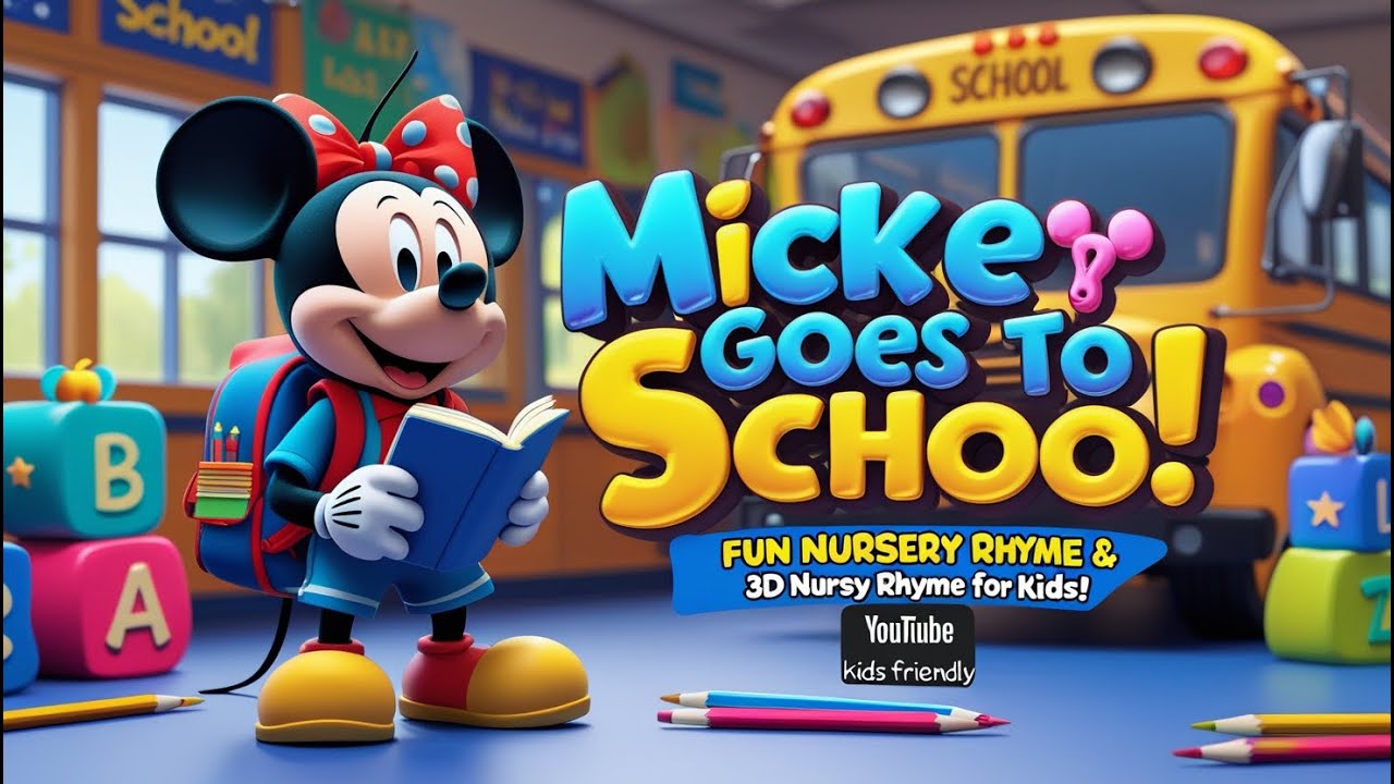 Mickey Mouse Goes to School 🏫 | Fun Learning Rhyme for Kids 🎶🐭 - YouTube