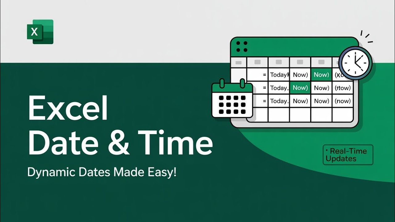 8. Top 5 Excel Date Functions You MUST Know!Dynamic Date & Time Entries ...