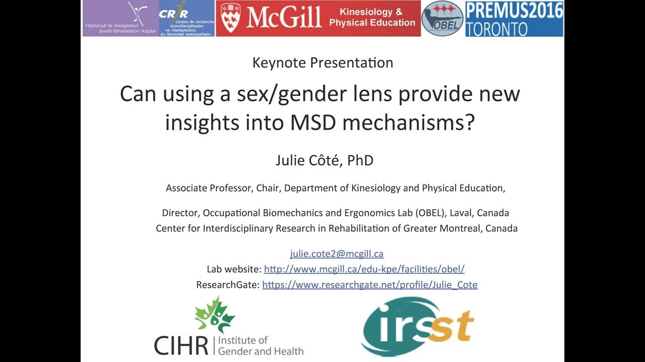 Can using a sex/gender lens provide new insights into MSD mechanisms? | PREMUS 2016 - YouTube
