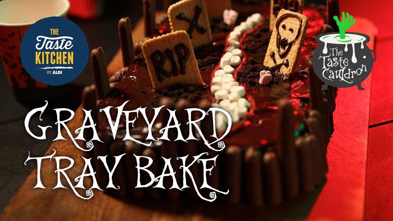 Scary Treats for Halloween - Graveyard Tray Bake - YouTube