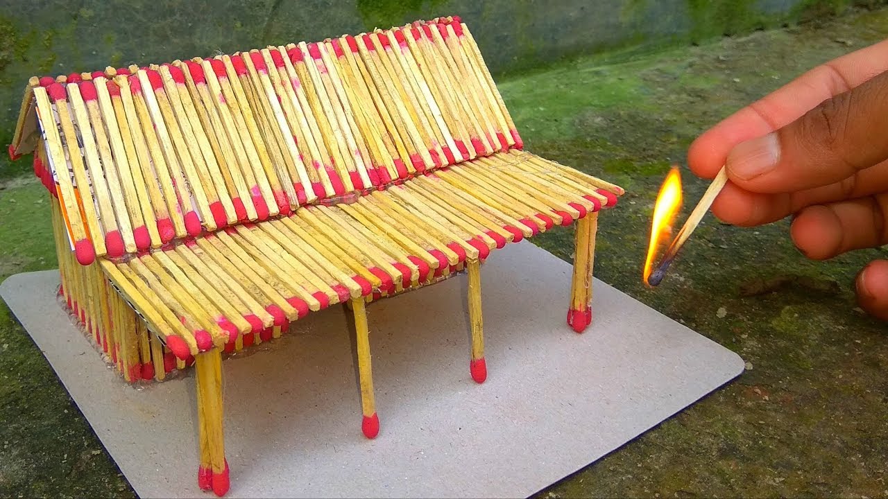 Matchstick Home // DIY March stick House // Make A Fire Stick House 4K ...