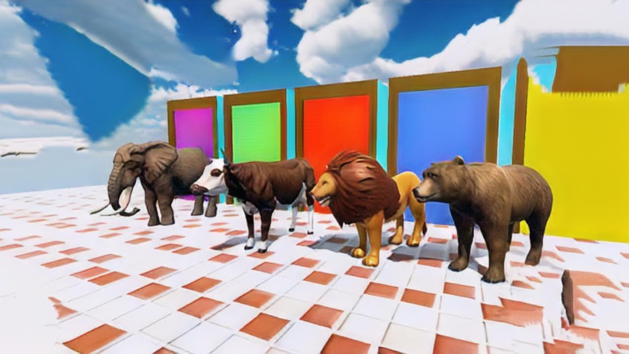 Layers Roll Game Mammoth Elephant Cow 3D Animal Crossing Fountain With ...