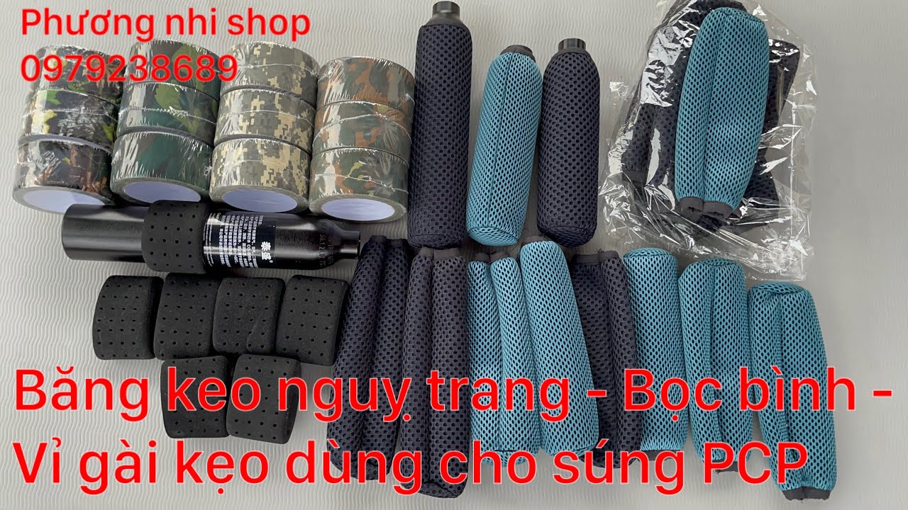 Phụ kiện trang trí súng PCP - Băng keo ngụy trang 3d ,dàn di - Vỉ gài ...