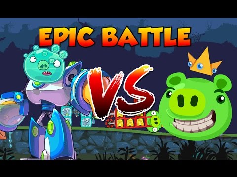 ALIEN ROBOT VS KING PIG - Epic Battle in Bad Piggies - YouTube