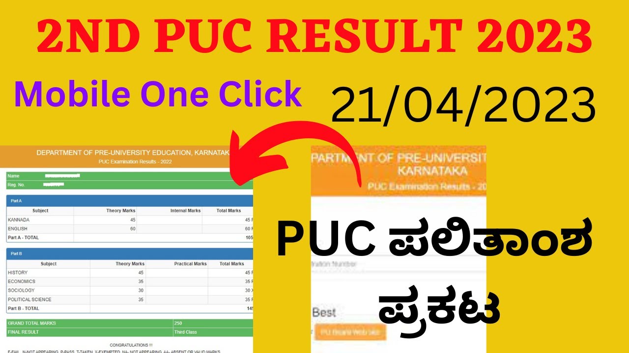 How To Cheak 2nd PUC Result 2023 In Mobile? 2nd PUC Result 2023 ...