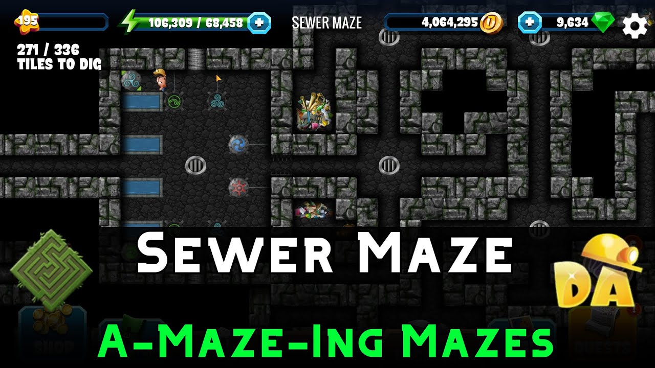 Sewer Maze | A-Maze-Ing Mazes #3 | Diggy's Adventure - YouTube
