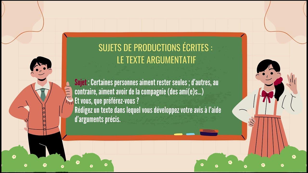 Sujets de productions écrites Texte argumentatif - YouTube