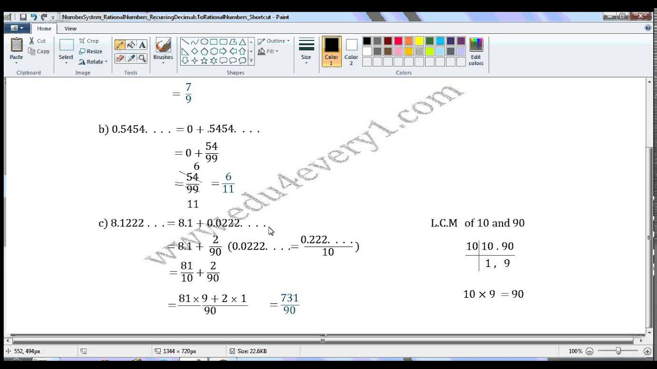 conversion of recurring decimals to rational numbers by shortcut method ...
