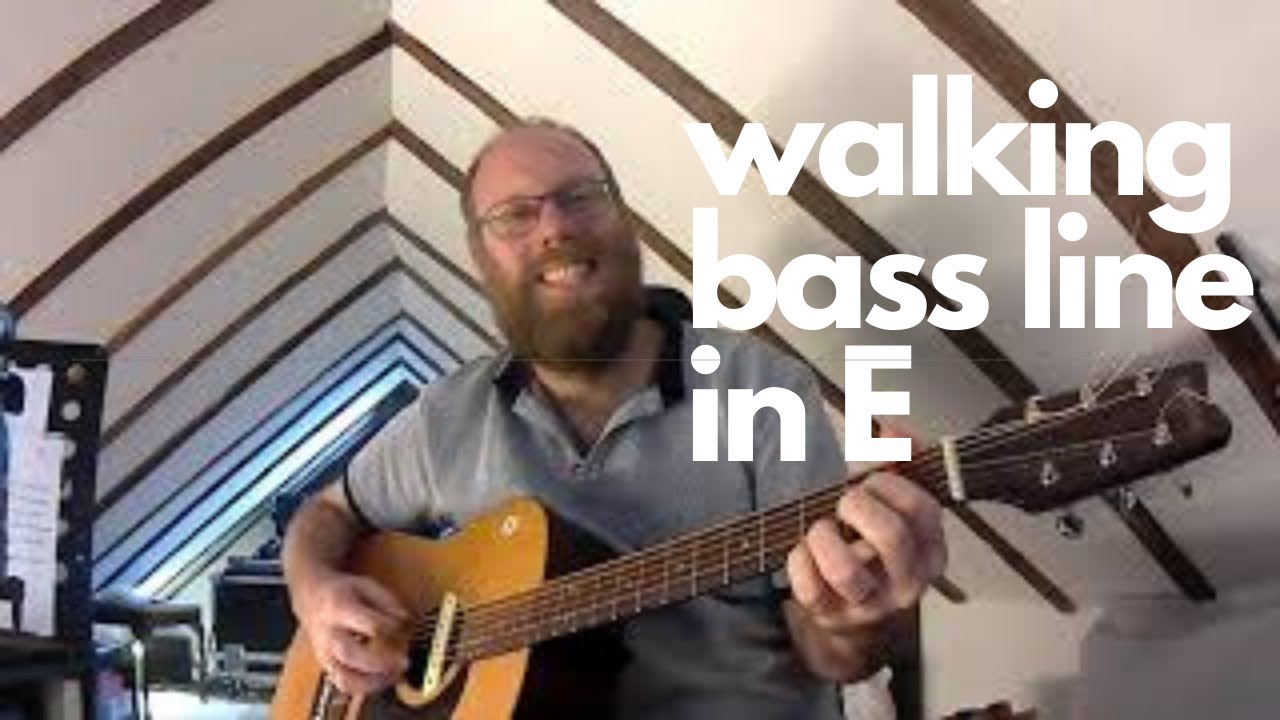 How to play a walking bass line - blues guitar lesson - YouTube