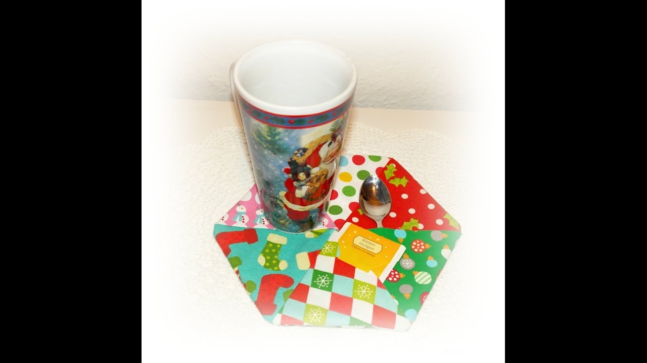 Sechseckiger Untersetzer , Mug Rug , mit kleinen Taschen nähen für ...