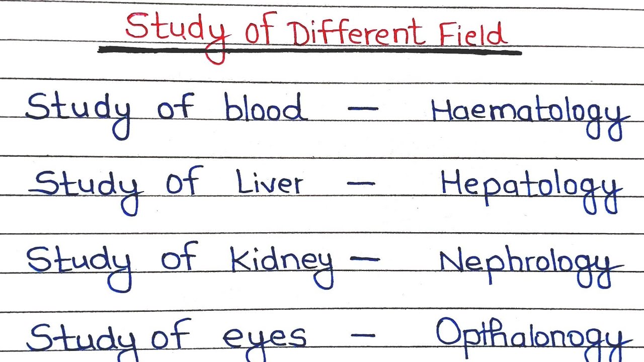 Studies Of Different Field | Different Types Of Studies And Their Names ...