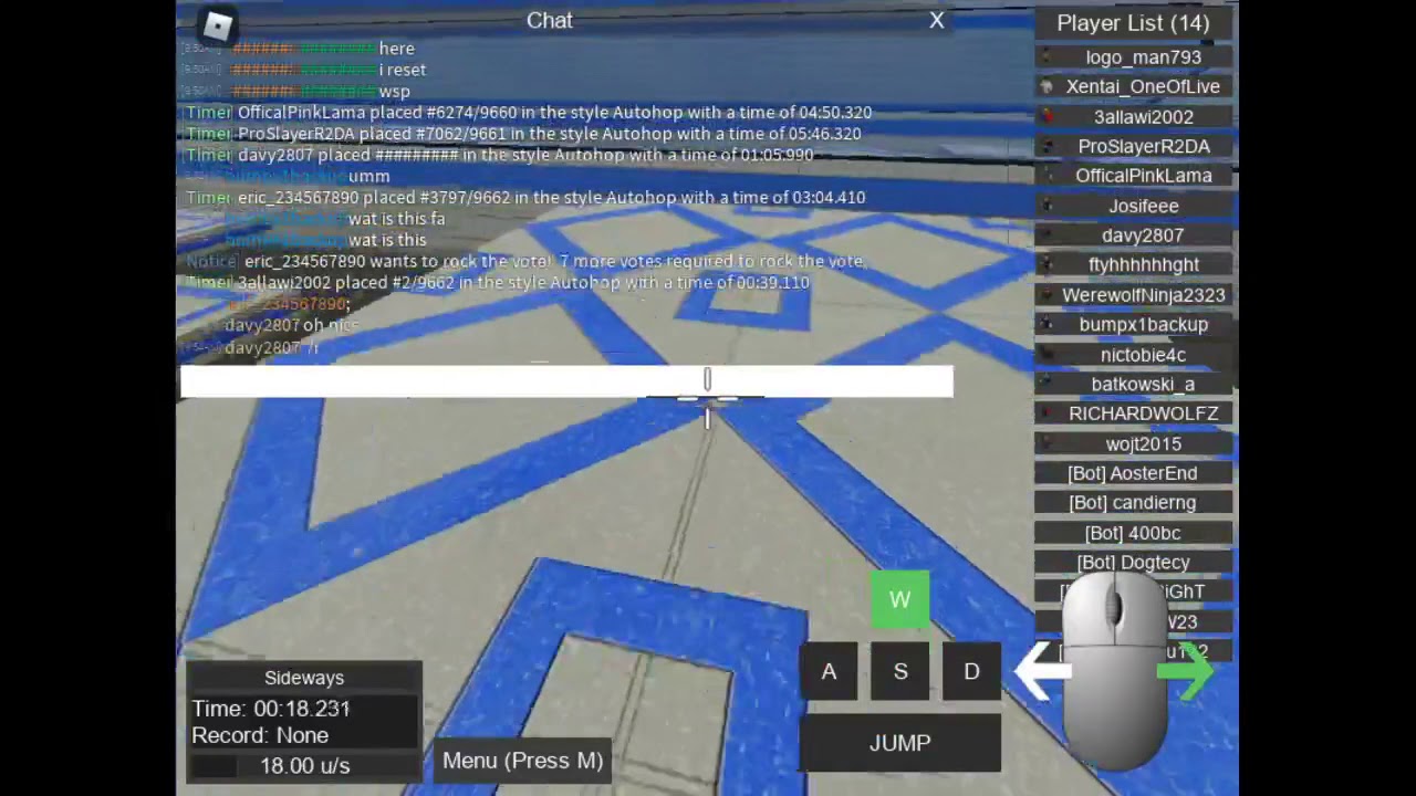 Bhop Sideways Im new to it Roblox W S keys only - YouTube