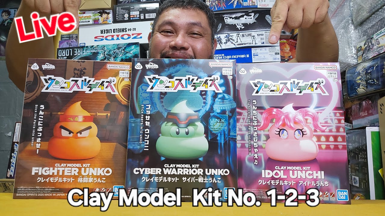 Live. Unbox Clay Model Kit : Fighter Unko , Cyber Warrior Unko , Idol ...