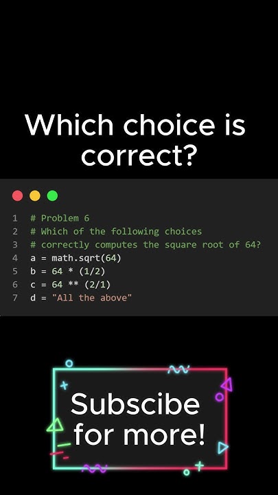Python Quiz 6 Shorts Maths Python Pythonquiz Fyp Youtube