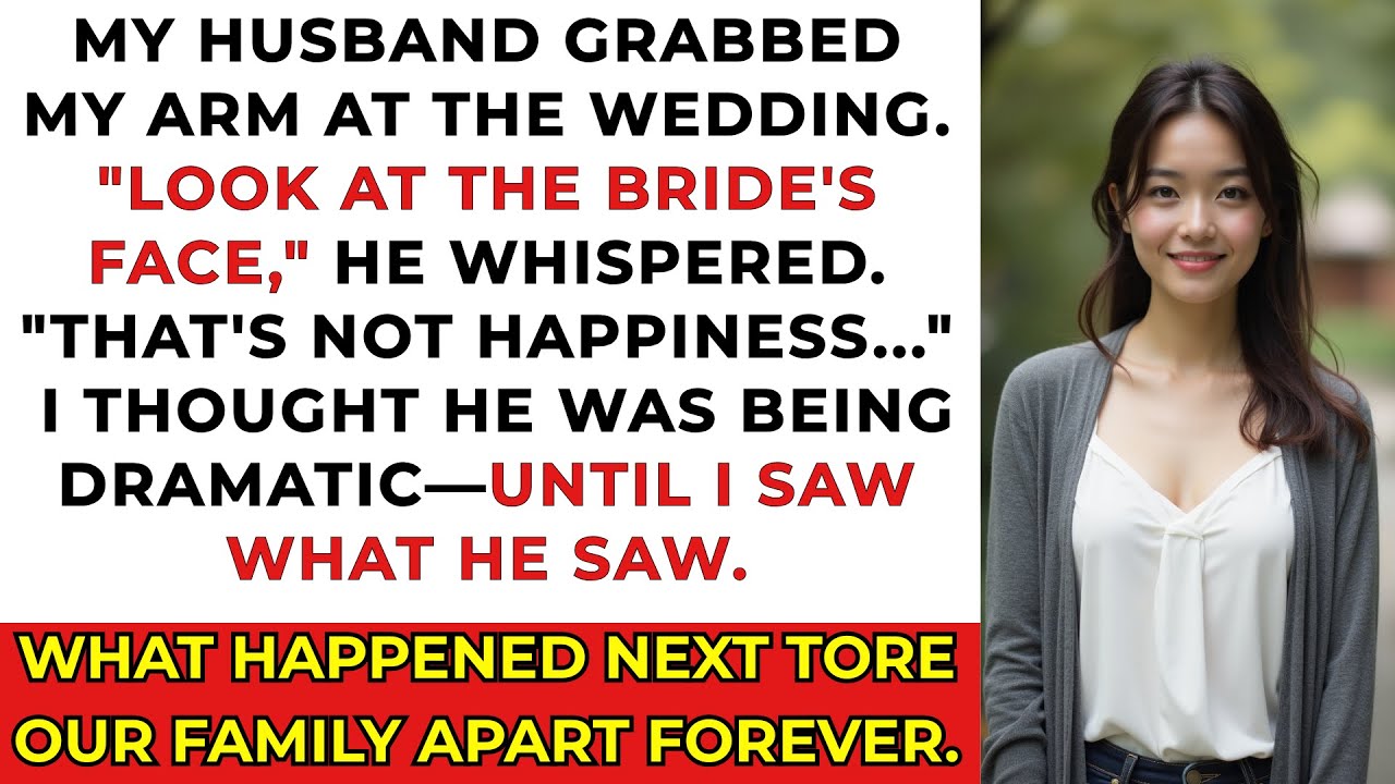 My husband grabbed my arm at the wedding: "Look at the bride's face ...
