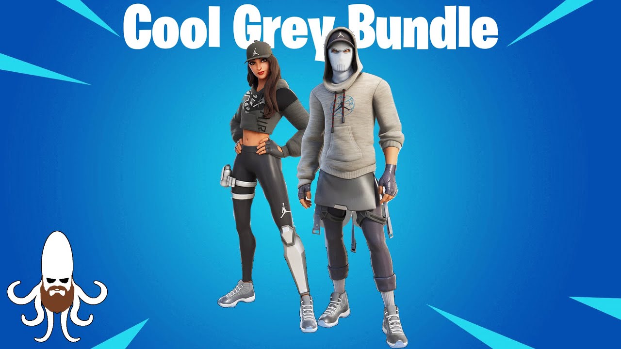 Cool Grey Bundle | Hangtime & Swish - Skin Review & Gameplay - Fortnite ...