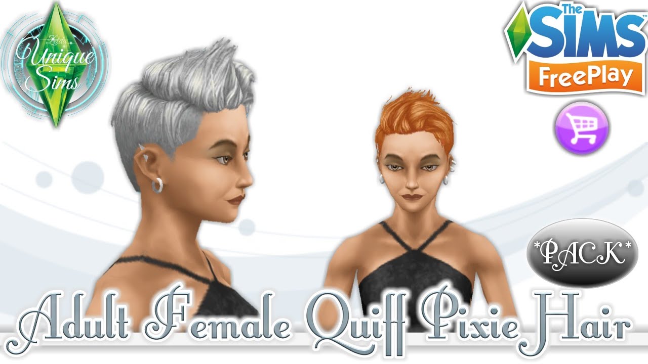 The Sims Freeplay || Adult Female Quiff Pixie Hair Pack || Online Store ...
