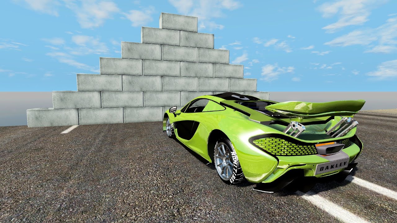 Cars vs Concrete Retaining Wall - BeamNG.drive - YouTube