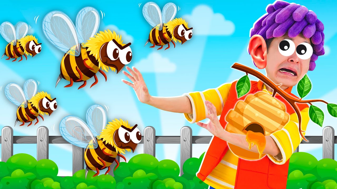 Buzz Buzz Bees Song - Angry Bees Chase Silly Boy - Honey Song & other Songs for Kids - YouTube