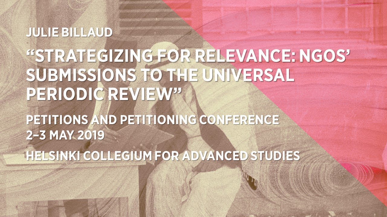 Julie Billaud: “Strategizing for relevance: NGOs’ submissions to the ...