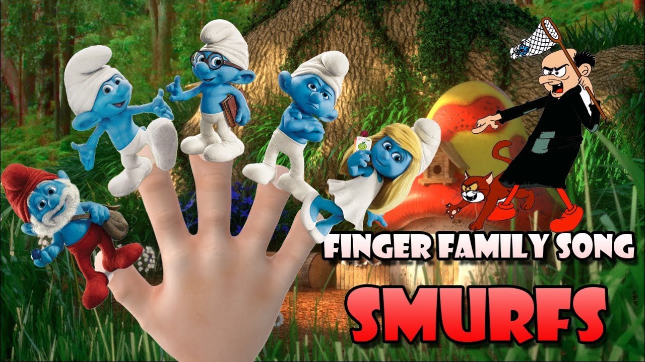 Smurfs Finger Family Nursery Rhymes Song For Children - YouTube